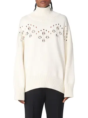 Chloé Sweater In Pointelle Wool - White