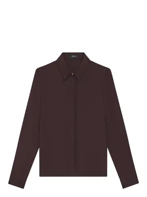 Theory Theory Classic Fitted Silk Shirt Hickory