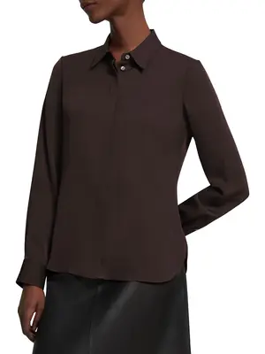 Theory Theory Classic Fitted Silk Shirt Mnk