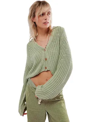 Free People Sweet Nothing Cardigan Matcha