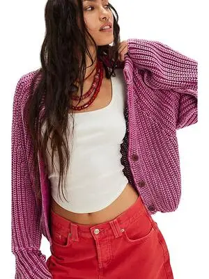 Free People Sweet Nothing Cardigan Very Berry