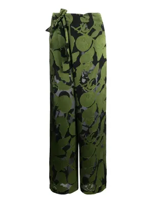 Henrik Vibskov Graphic-print Wrap Trousers - Green