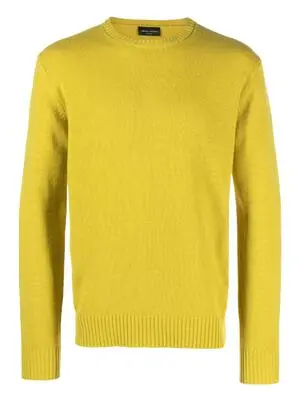 ROBERTO COLLINA Crew-neck Merino-cashmere Jumper - Yellow