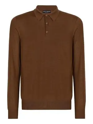 Dolce & Gabbana Cashmere Polo Sweater - Brown