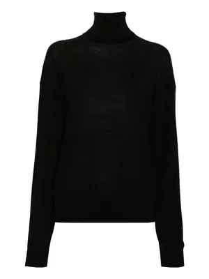 Saint Laurent High-neck Wool Jumper - Black