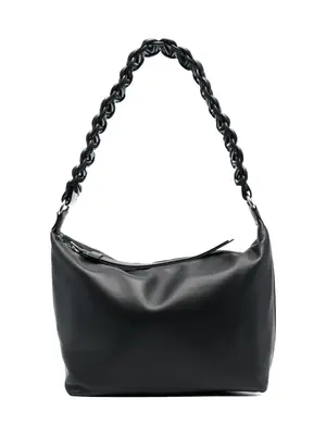 Kara Lattice Leather Tote Bag - Black