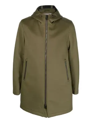 Herno Zip-up Hooded Coat - Green