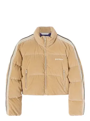 Palm Angels Corduroy Cropped Puffer Jacket - Neutrals