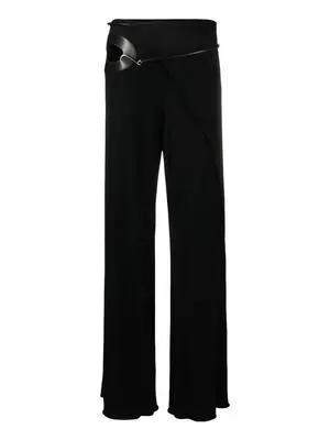 TOM FORD Cut-out Wide-leg Silk Trousers - Black