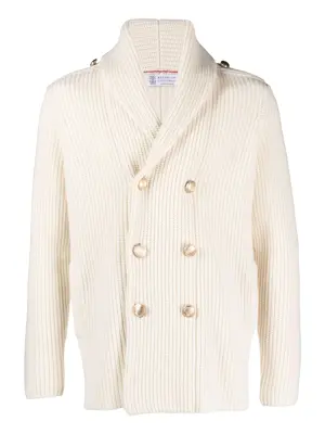 BRUNELLO CUCINELLI Brunello Cucinelli Intarsia-Knit Wool-Blend Cardigan