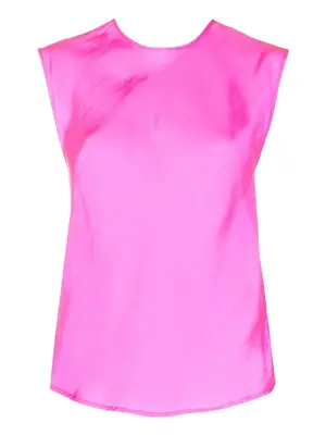 FORTE_FORTE Sleeveless Satin Blouse - Pink