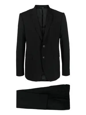 ERALDO Notched-lapel Single-breasted Wool Suit - Black