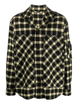Versace Button-down Checked Shirt Jacket - Black