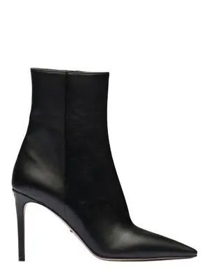 Prada Triangle Logo 95mm Ankle Boots - Black
