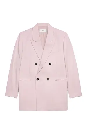 Ami Double-breasted Wool Blazer - Pink
