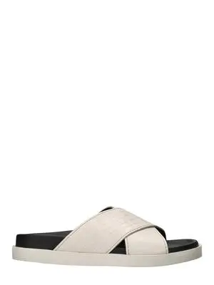 Zegna Crocodile Leather Panarea Slides - White