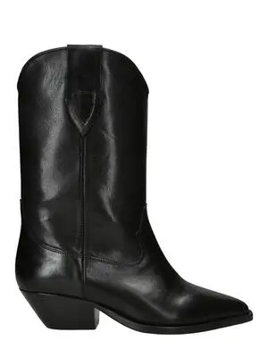 Isabel Marant Leather Cowboy Boots - Black