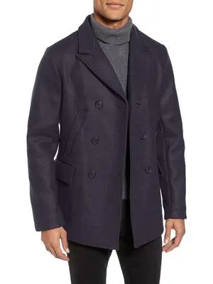 Billy Reid Bond Wool-blend Pea Coat - Navy