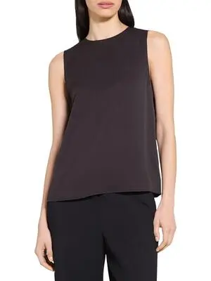 Theory Sleeveless Silk Blouse - Cacao