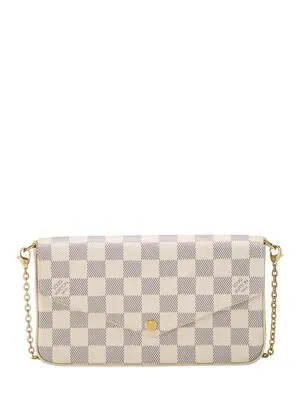 LOUIS VUITTON Damier Azur Pochette Felicie - White