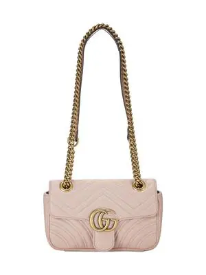GUCCI Leather GG Marmont Mini Shoulder Bag
