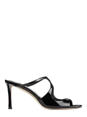 JIMMY CHOO Anise 75 Patent Leather Mules - Black