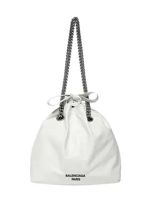 Balenciaga Small Crush Tote - Optic White/silver