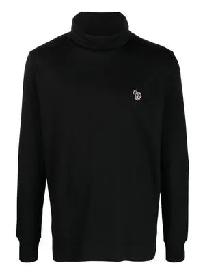 Paul Smith Zebra-patch Roll-neck Jumper - Black
