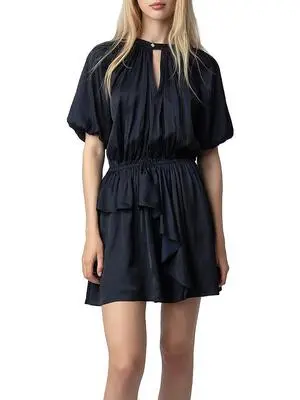 Zadig&Voltaire Romina Satin Mini Dress - Encre