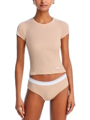 Alexander Wang Cotton Short Sleeve Tee Doeskin