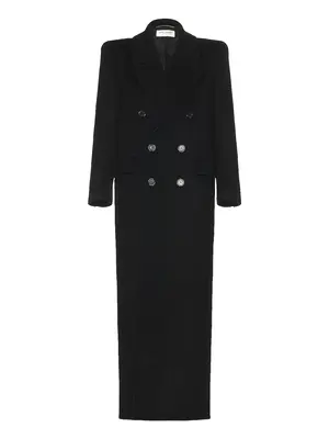 Saint Laurent Manteau Manche Monte Coat - Noir Profond