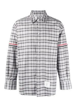 Thom Browne Plaid-check Print Shirt - Grey