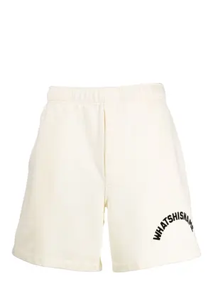 BODE Whatshisname Logo Cotton Track Shorts - Neutrals