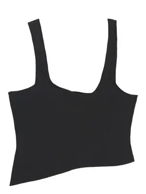 Christopher Esber Asymmetric Ribbed-knit Tank Top - Black
