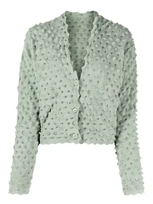 JNBY V-neck Cropped Cardigan - Green