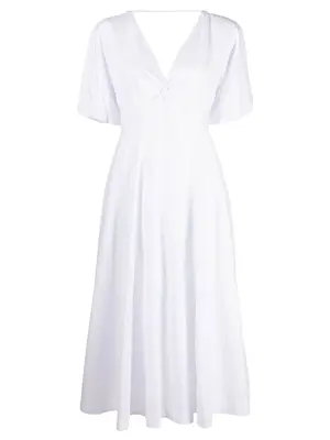 STAUD STAUD Finley V-Neck Midi Dress