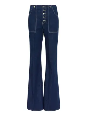 Veronica Beard Crosbie High-rise Wide-leg Jeans - Blue