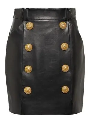 BALMAIN Balmain Leather Mini Skirt