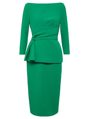 Safiyaa Draped Crêpe Midi Dress - Green