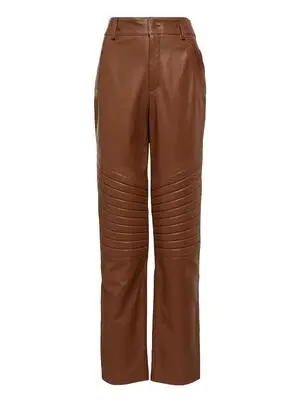 Giuseppe Di Morabito High-rise Straight Leather Pants - Brown