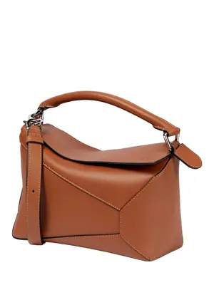 Loewe Puzzle Edge Small Leather Shoulder Bag - Brown