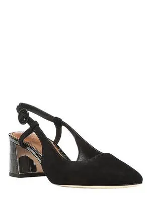 DONALD PLINER Slingback Pointed Toe Pumps - Black