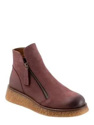 BUENO Phoenix Zip Bootie - Dark Wine Nubuck