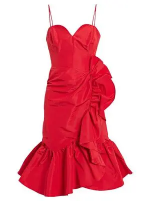 Carolina Herrera Ruffled Silk-faille Dress - Red