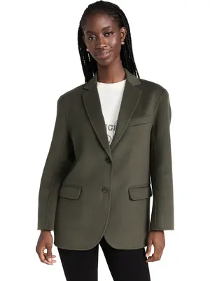 ANINE BING ANINE BING Quinn Blazer Olive Cashmere Blend