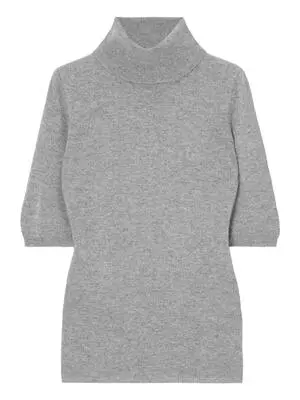 ALLUDE Cashmere Turtleneck Sweater Light Gray