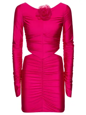 Giuseppe Di Morabito GIUSEPPE DI MORABITO Shiny Stretch Jersey Mini Dress Fuchsia