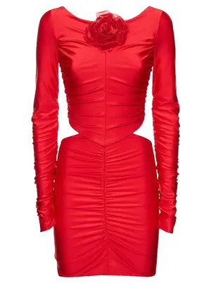 Giuseppe Di Morabito GIUSEPPE DI MORABITO Shiny Stretch Jersey Mini Dress Red
