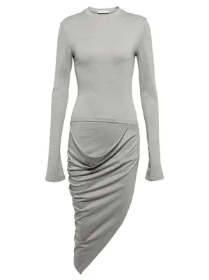 JW Anderson Draped Jersey Midi Dress - Grey