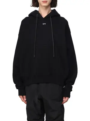 Off-White Cotton Sweatshirt - Black